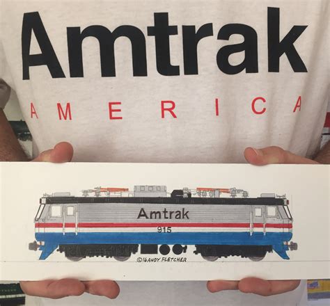 Andy Fletcher Blog Drawing Of The Day April 16 2016 Amtrak Aem 7