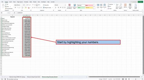 How To Remove Numbers After The Decimal In Excel Marks Excel Tips