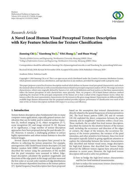 Pdf A Novel Local Human Visual Perceptual Texture Description With