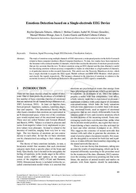 Pdf Emotions Detection Based On A Single Electrode Eeg Device