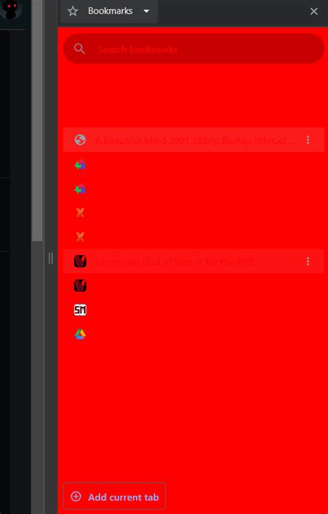 Red Unreadable Side Panel And Unaligned Favicons R Chrome