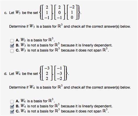 Solved Let W Be The Set Determine If W Is A Basis For R Chegg Com