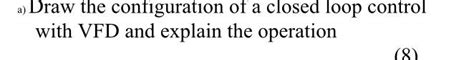 Solved A ﻿draw The Configuration Of A Closed Loop Control