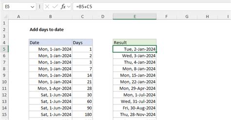 Add Days To Date Excel Formula Exceljet
