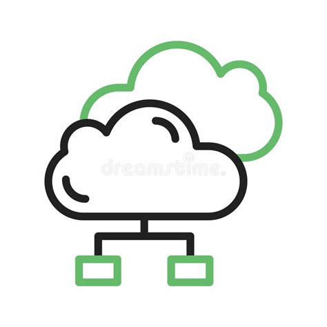 Cloud Data Distribution Icon Vector Image Stock Vector Illustration Of Outline Line 303844312