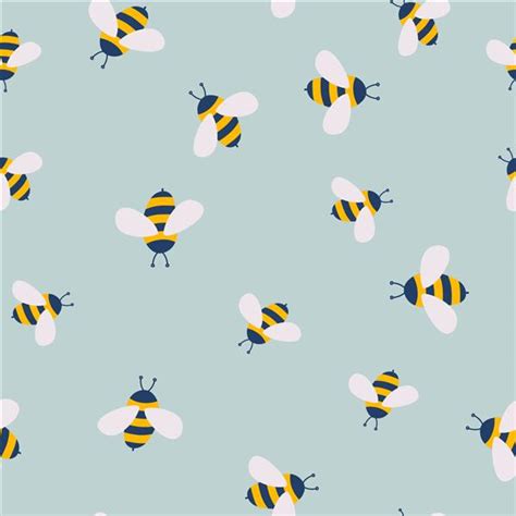 وکتور کارتونی زیبا پس زمینه الگوی بدون درز زنبور عسل 1626637