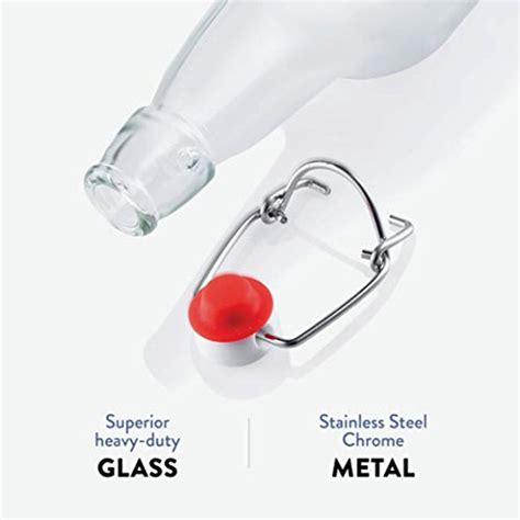 Glass Bottles With Swing Top Lids Clear Glass Bottles For Home Brewing Kombucha Beer And