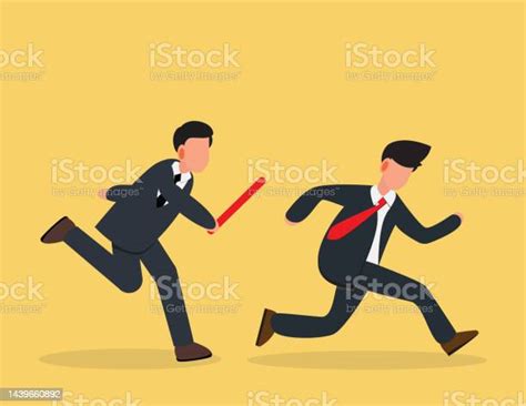 팀웍 개념 두 명의 사업가가 손에서 손으로 릴레이 배턴으로 넘어갔습니다 2명에 대한 스톡 벡터 아트 및 기타 이미지 2명 경쟁 교환 Istock