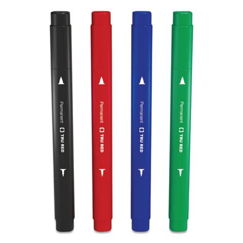 Tru Red™ Permanent Marker Pen Style Twin Tip Extra Fine Fine Bullet