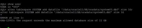 Oracle Ora 12953 The Request Exceed The Maximum Allowed Database