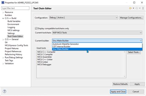 Gnu Make Builder Mcu On Eclipse