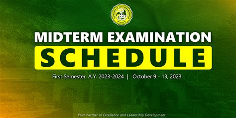 Midterm Examination Schedule 1st Semester A Y 2023 2024 University Of Southern Mindanao
