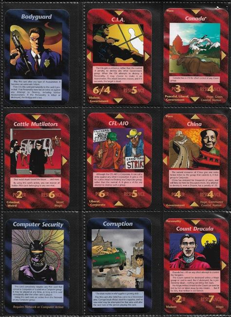 All 100 Rares Set Unlimited 1995 Illuminati Inwo Card Game New World