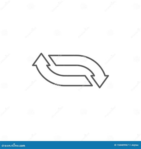 Two Circular Arrows Vector Icon Symbol Isolated On White Background Stock Vector Illustration