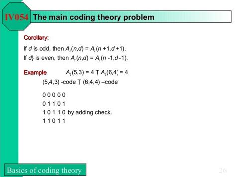 Basics Of Coding Theory