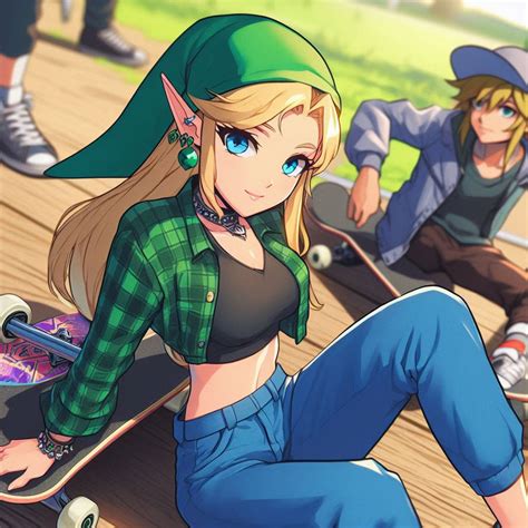 Link And Zelda At The Skate Park By Magicianpendragon On Deviantart