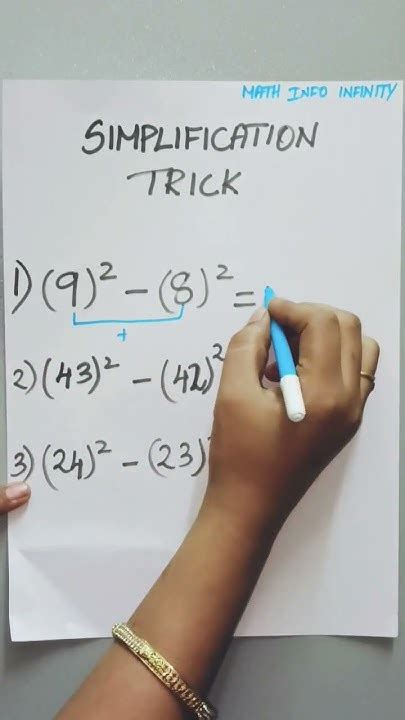 Simplification Tricks Subtraction Square Value Mathtrick