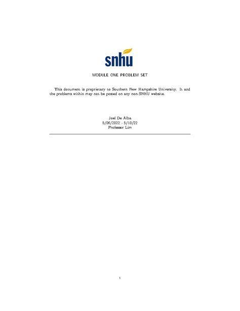 MAT Module Assignment Complete MODULE ONE PROBLEM SET This Document Is Proprietary To