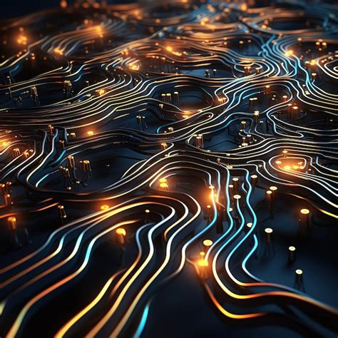 Premium Ai Image Engraving Abstract 3d Illustration Neural