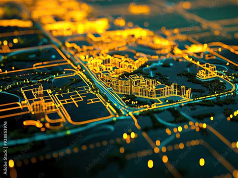 Technical Aerial Visual 3d Lidar Gis Aerial Map Satellite Scan Model Isolated Showing Davie