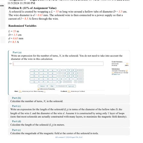 1152024 115900 pm problem 8 11 of assignment value a solenoid is