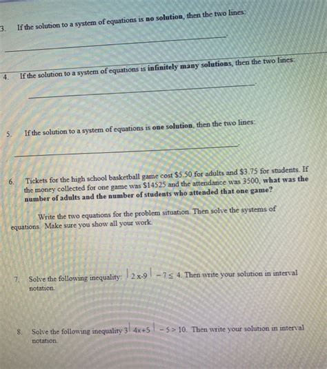 Solved 3 If The Solution To A System Of Equations Is No Chegg Com