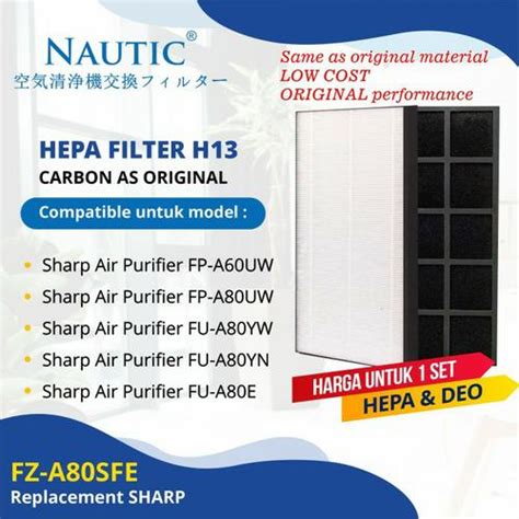 Promo Original Hepa And Carbon Deodorizer Filter Buat Sharp Fz A80 Sfe