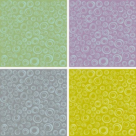 Irregular Concentric Circles Pattern Set In Different Colors Stock
