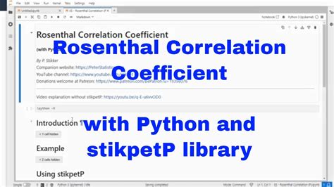 Python Rosenthal Correlation Coefficient With StikpetP YouTube
