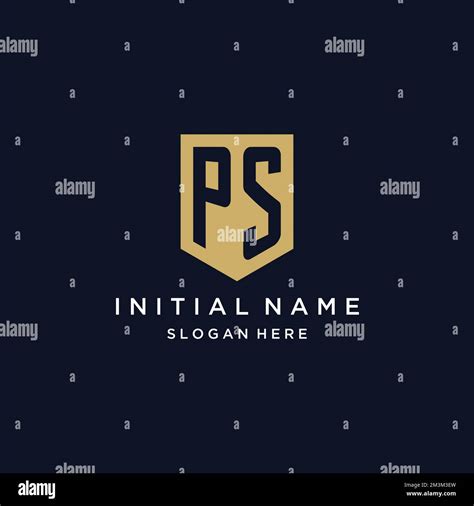 Ps Monogram Initials Logo Design With Shield Icon Template Stock Vector Image And Art Alamy