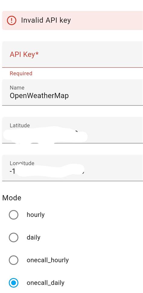 Openweathermap Api Key Still Not Valid After 12 Hours Configuration Home Assistant Community