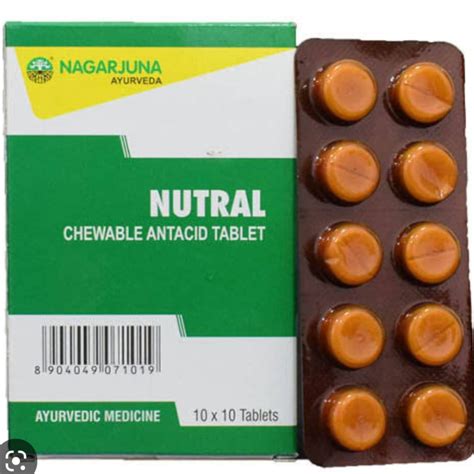 Nagarjuna Nutral Chewable Antacid Tablet 3 Pack 100 Tablets