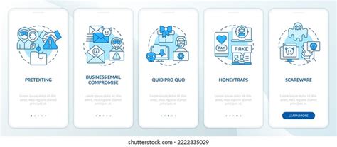 Types Digital Scam Blue Gradient Onboarding Stock Vector Royalty Free 2271933425 Shutterstock