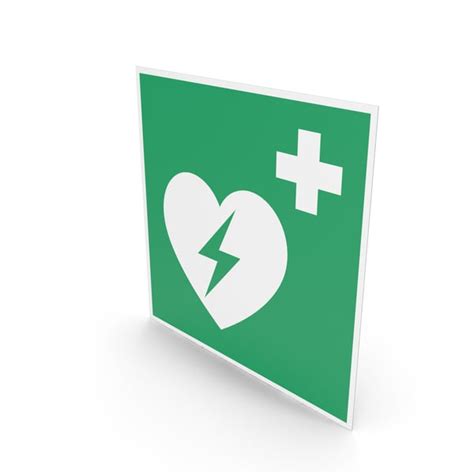 Automated External Heart Defibrillator Sign 3d Incl Sign And Metal Envato