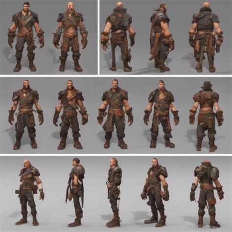 Create 3d Character Model Rigging And Texturing For 3d Game Character