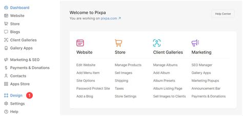 Buttons Links Pixpa Help