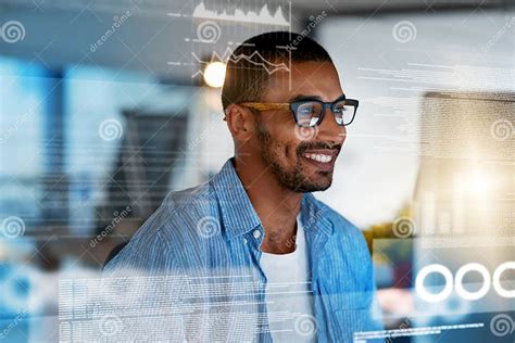 Programmer Overlay And Happy Man On Computer For Programming Website