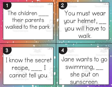 Coordinating Conjunctions Task Cards By Teach Simple