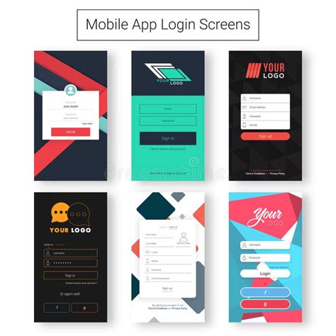 E Mail Mobile App Ui Ux And Gui Template Layout Stock Illustration Illustration Of Company