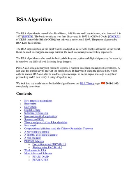 Rsa Algorithm Key Cryptography Cryptography