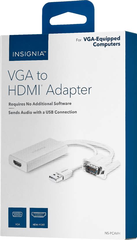 Insignia VGA To HDMI Adapter White NS PCAVH Best Buy