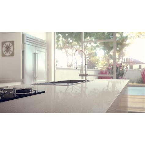 Caesarstone Caesarstone Ocean Foam Quartz White Kitchen Countertop