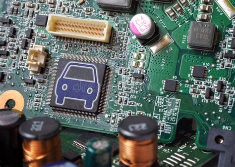 Chips In Automotive Industry Electronic Circuit Boards With Microchips