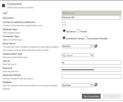 tn bpm101 create a connection to wonderware historian runtime database insource solutions