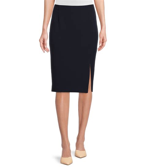 Preston And York Morgan Soft Crepe Mid Rise Side Slit Pencil Skirt Dillards
