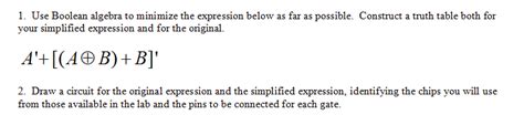 Solved Use Boolean Algebra To Minimize The Expression Below