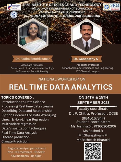 Real Time Data Analytics Workshop 2023 SRM Institute Of Science And
