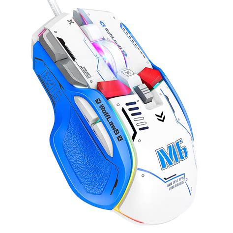 Buy Wolflawsm6 Rgb Gaming Mouse 12800 Dpi Wired Pc Gamer Mice With 10 Programmable Buttons