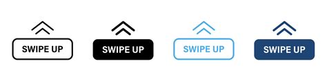 Slide Drag Button Line And Silhouette Color Icon Set Swipe Up Button