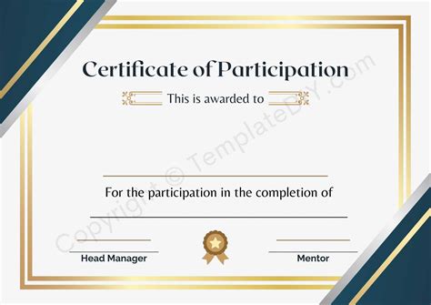 Certification Of Participation Free Template